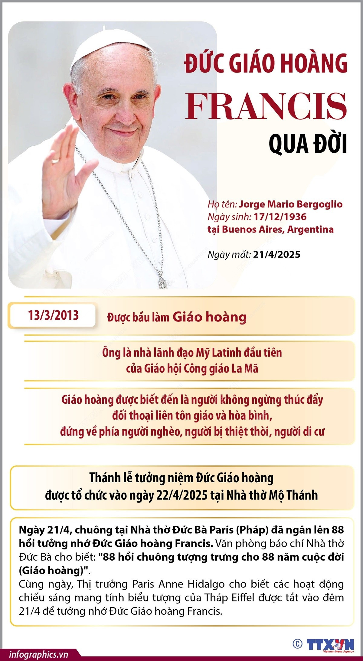 Vatican ấn định thời điểm diễn ra lễ tang của Đức Giáo hoàng Francis