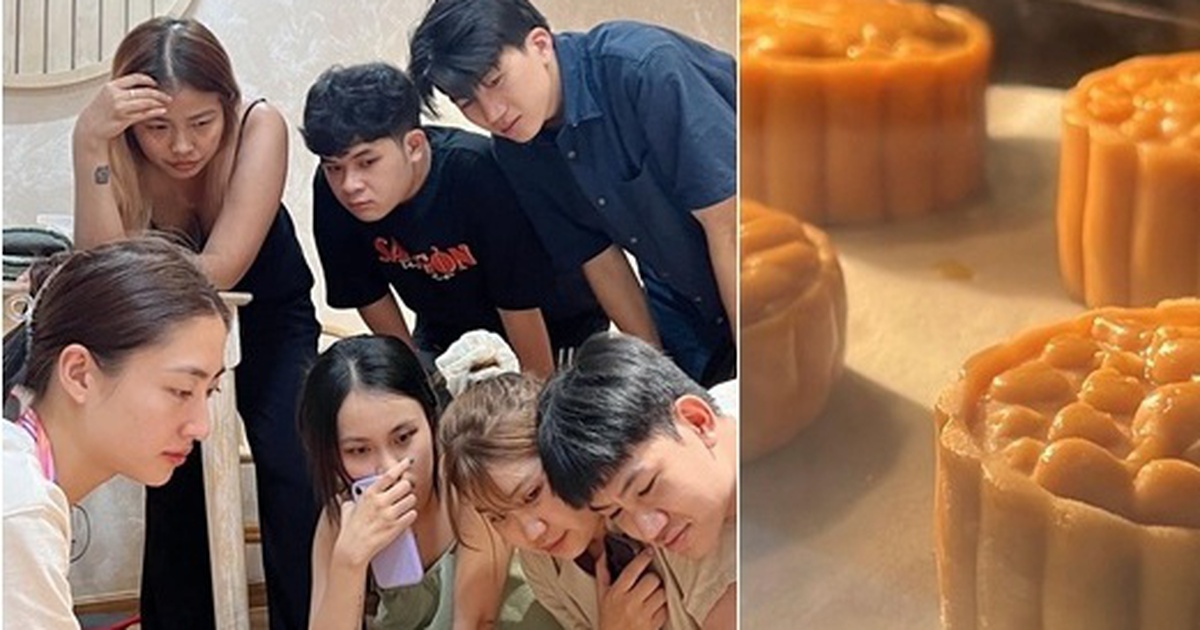 Hoa hậu 10X Lương Thùy Linh mặt mộc vào bếp làm bánh Trung thu