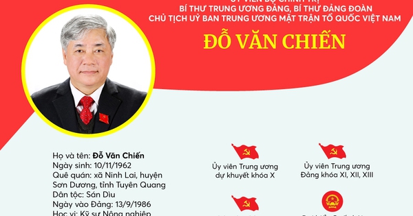 Tiểu sử tân Ủy viên Bộ Chính trị Đỗ Văn Chiến